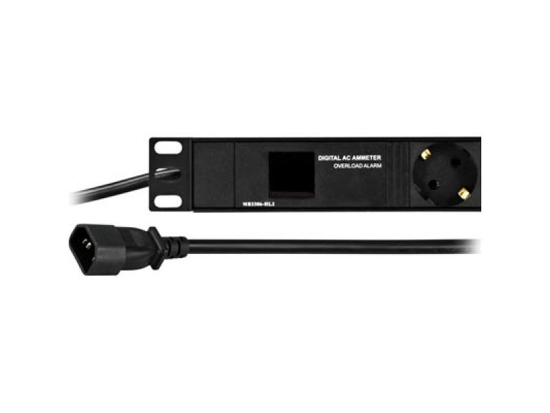 DELTACO Grenuttag med 7xCEE 7/4 uttag, 1xIEC 60320 C14 anslutning, amperemeter, 19 hos Loh ...