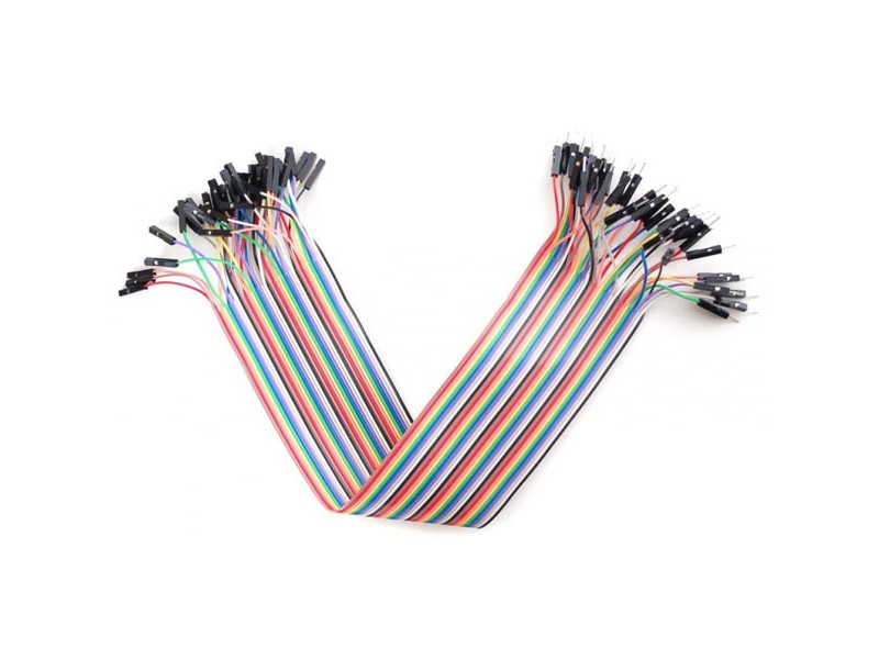Raspberry Pi Premium Jumper Wires - 40-pinnars, 200mm, regnbågsfärgad ...