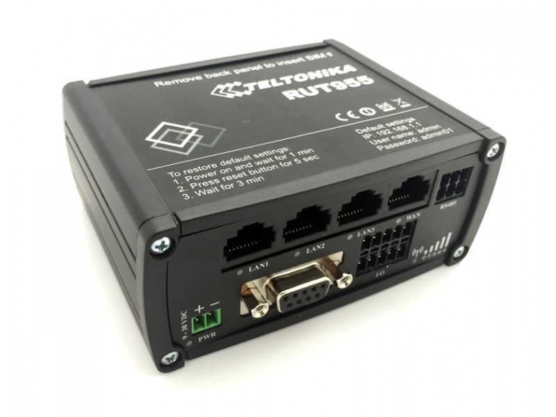 Teltonika RUT955 LTE 4G router med RS232/RS485 I/O hos Loh Electronics AB